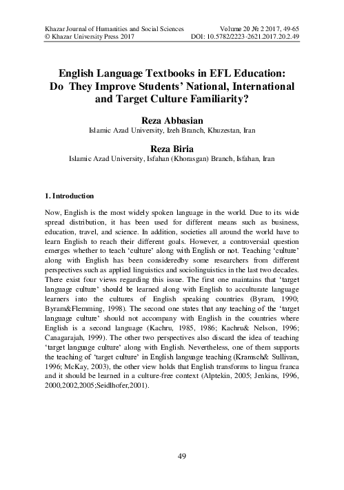 (PDF) English Language Textbooks in EFL Education: Do They Improve ...