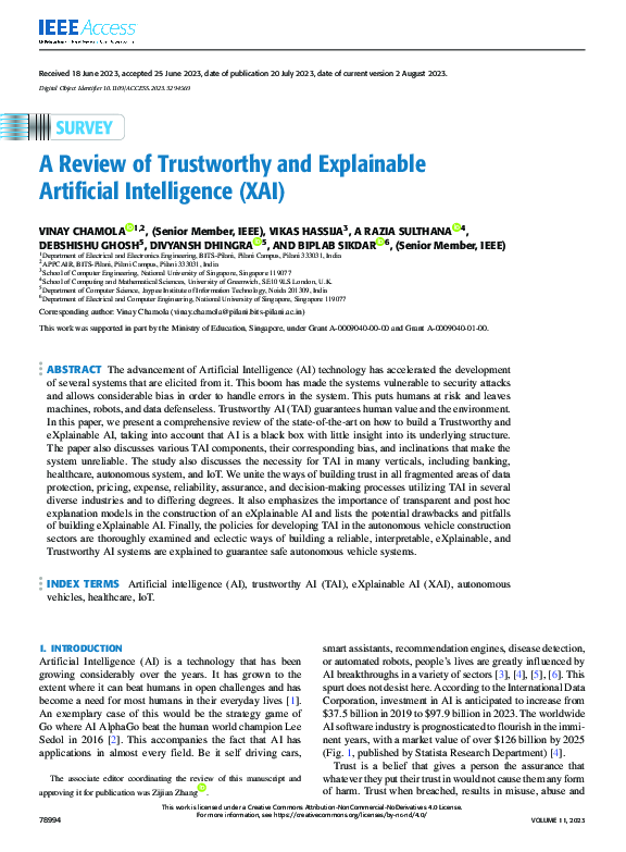 (PDF) A Review of Trustworthy and Explainable Artificial Intelligence (XAI)