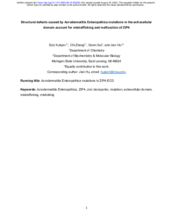 (PDF) Structural defects caused by Acrodermatitis Enteropathica ...