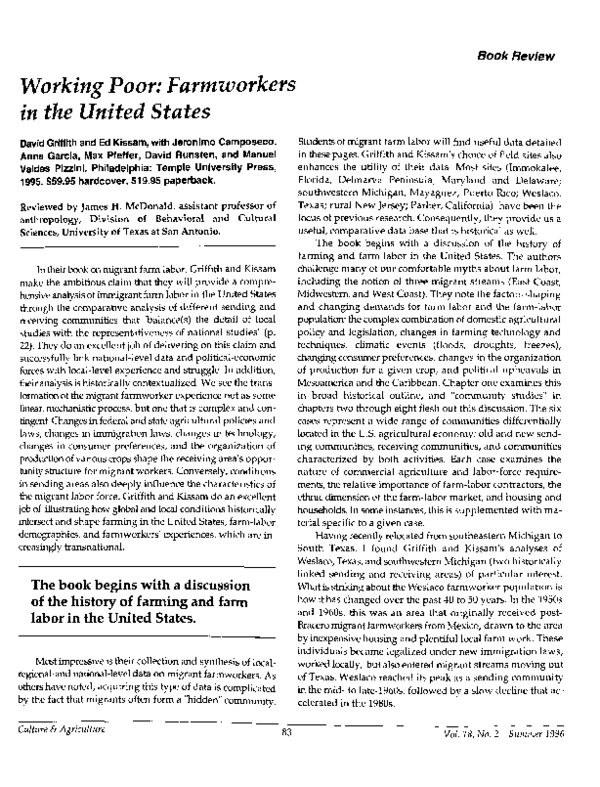 (PDF) Working Poor: Farmworkers in the United States