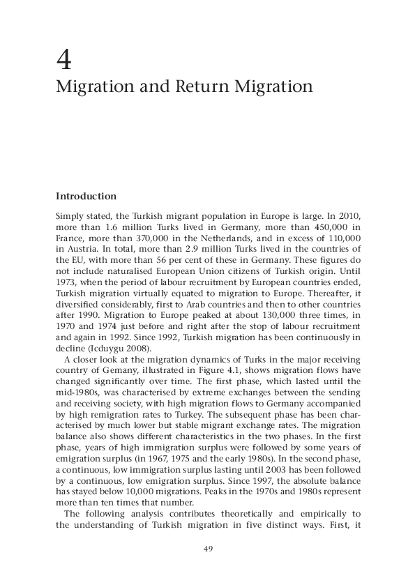 (PDF) Migration and Return Migration