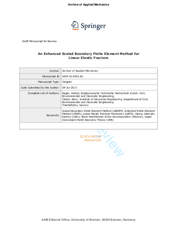 (PDF) An enhanced scaled boundary finite element method for linear ...
