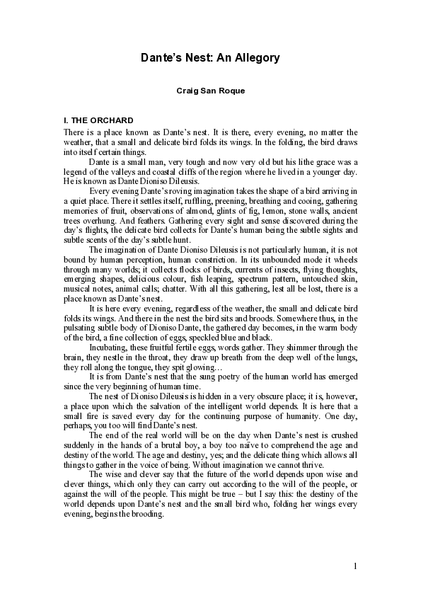 (PDF) Dante’s nest : an allegory