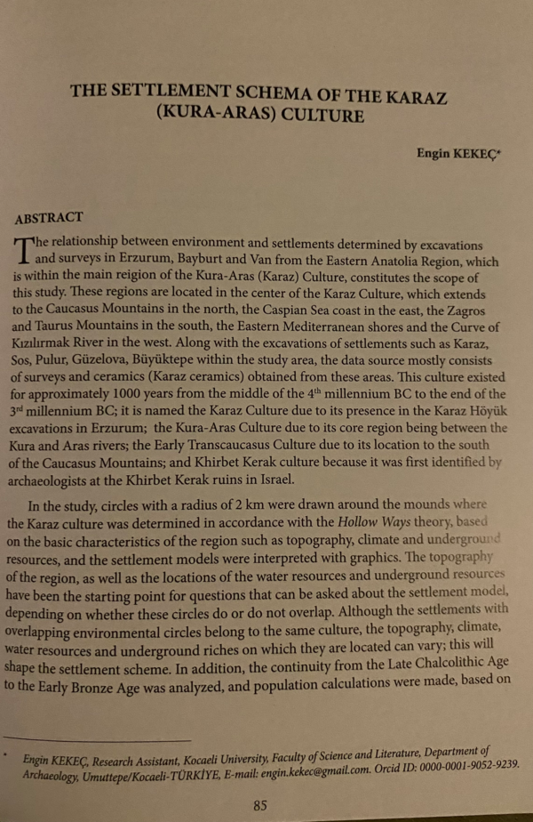 (PDF) Karaz Kültürünün Yerleşim Şeması-The Settlement Schema of the ...
