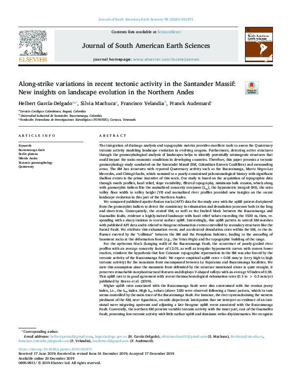 (PDF) Along-strike variations in recent tectonic activity in the ...