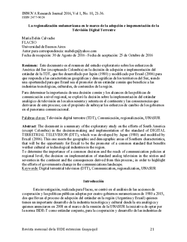 (PDF) La regionalización sudamericana en le marco de la adopción e impementación de la ...