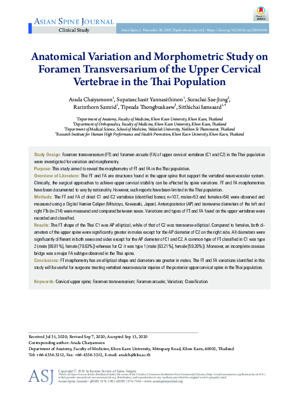 (PDF) Anatomical Variation and Morphometric Study on Foramen ...