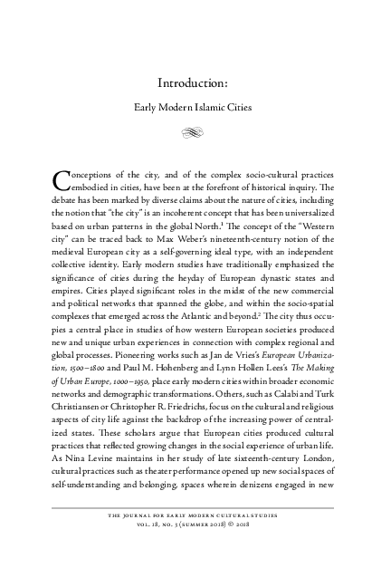 (PDF) Introduction: Early Modern Islamic Cities