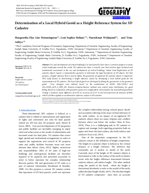 (PDF) Determination of a Local Hybrid Geoid as a Height Reference ...