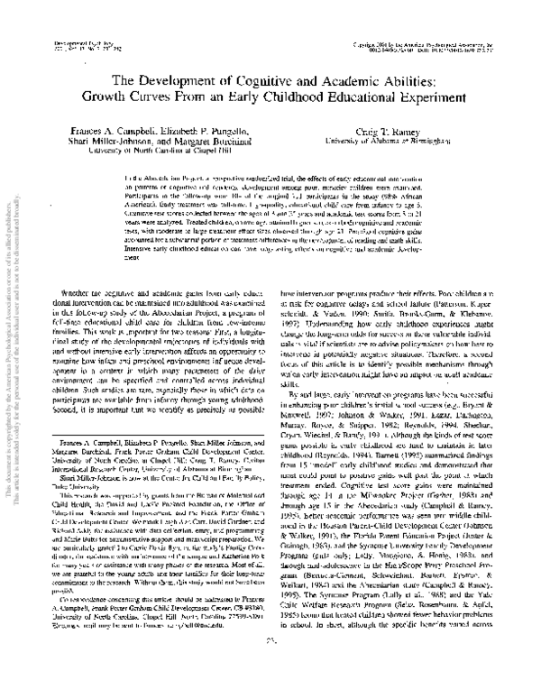 (PDF) The development of cognitive and academic abilities: Growth ...