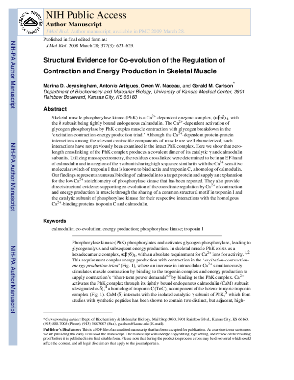 (PDF) Structural Evidence for Co-Evolution of the Regulation of ...