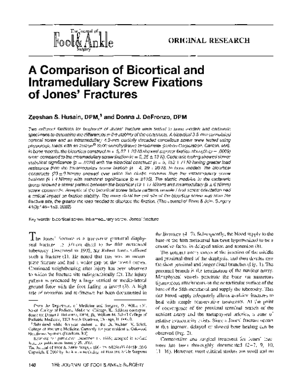 (PDF) A comparison of bicortical and intramedullary screw fixations of ...