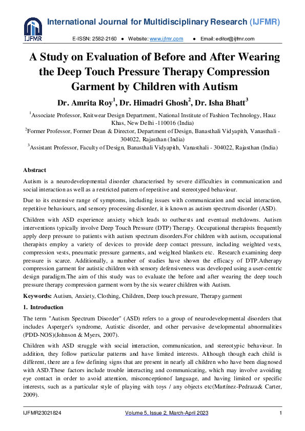 (PDF) A Study on Evaluation of Before and After Wearing the Deep Touch ...