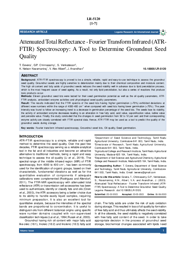 (PDF) Attenuated Total Reflectance - Fourier Transform Infrared (ATR ...