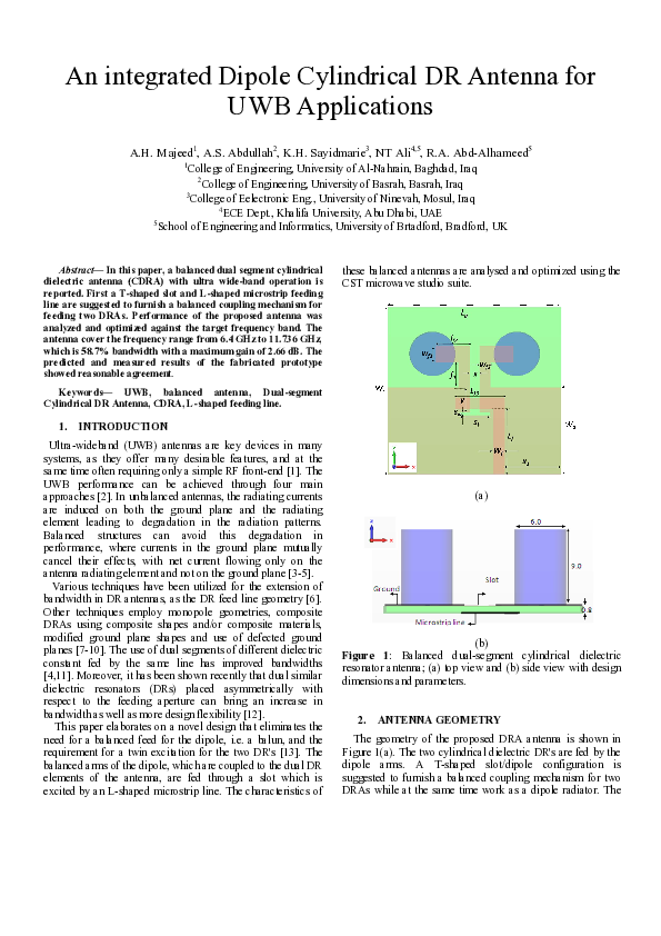 (PDF) An integrated dipole cylindrical DR antenna for UWB applications ...
