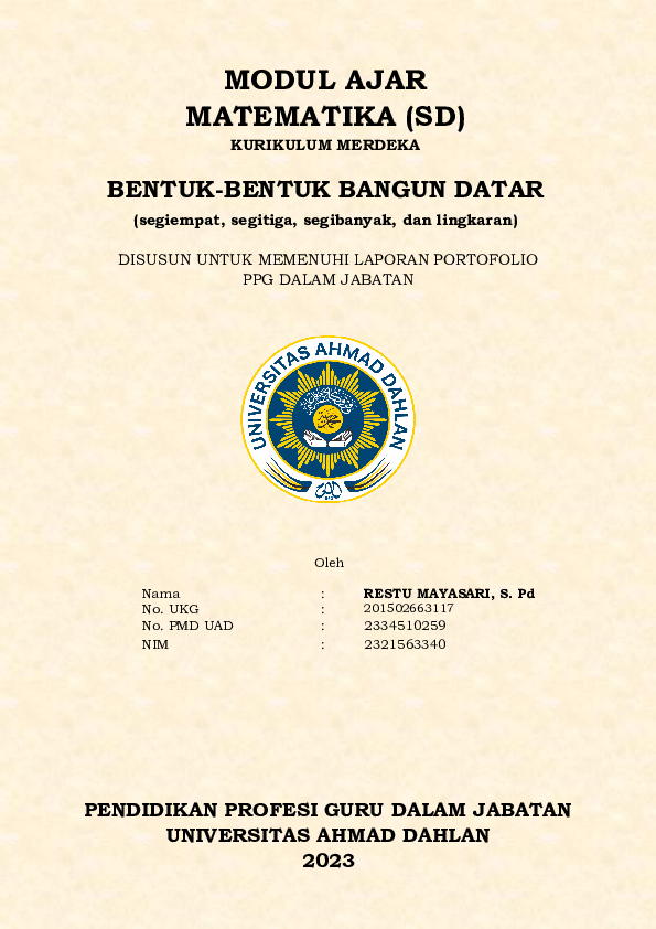 (PDF) Modul Ajar Matematika SD
