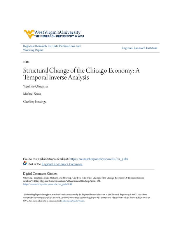 (PDF) Structural Change of the Chicago Economy: A Temporal Inverse Analysis