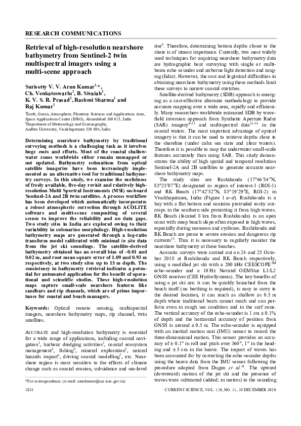 (PDF) Retrieval of High-Resolution Nearshore Bathymetry from Sentinel-2 Twin Multispectral ...