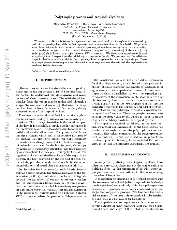 (PDF) Polytropic process and tropical Cyclones