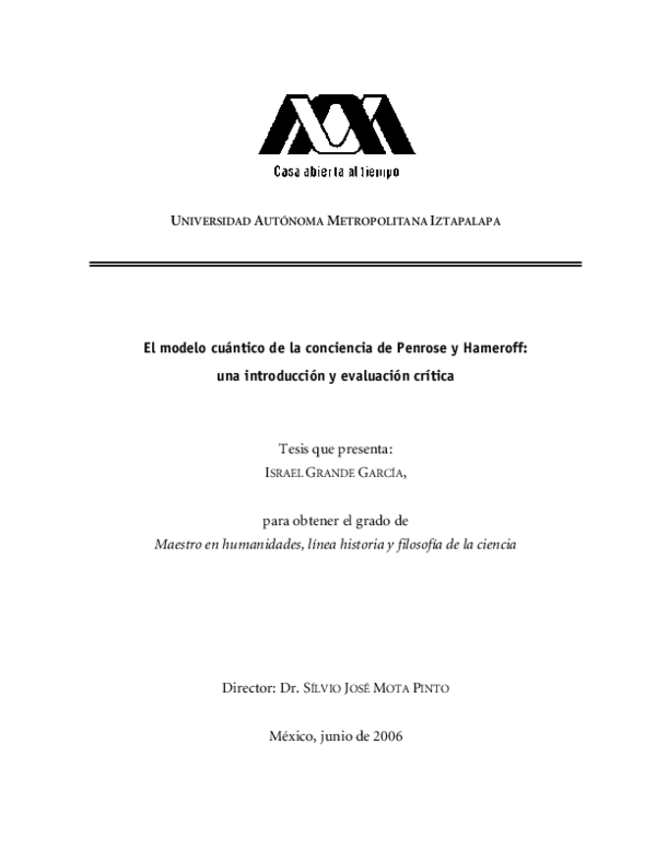 (PDF) El modelo cuántico de la conciencia de Penrose y Hameroff: una ...