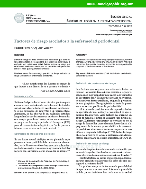 (PDF) Factores de riesgo asociados a la enfermedad periodontal