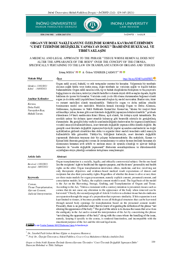 (PDF) A Medical and Legal Approach to the Phrase "Tissue Whose Removal ...