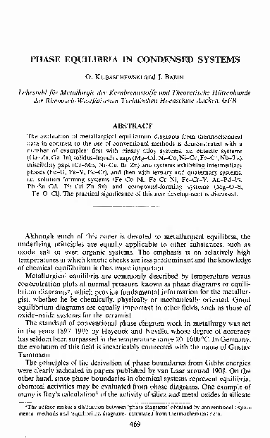 (PDF) Phase equilibria in condensed systems | Ihsan Barin - Academia.edu