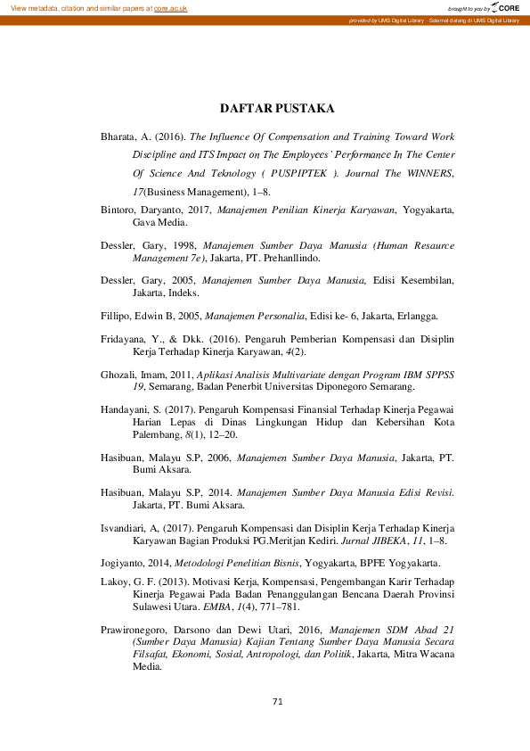 (PDF) Analisis Pengaruh Kompensasi dan Disiplin Kerja terhadap Kinerja ...
