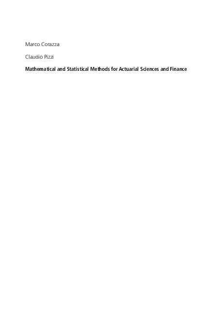 (PDF) Mathematical and Statistical Methods for Actuarial Sciences and ...