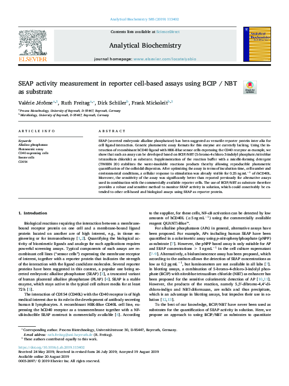 (PDF) SEAP activity measurement in reporter cell-based assays using ...