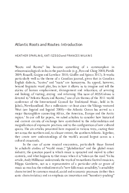 (PDF) Atlantic Roots and Routes: Introduction