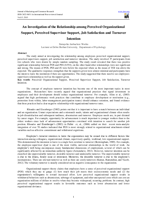 (PDF) An Investigation of the Relationship among Perceived ...