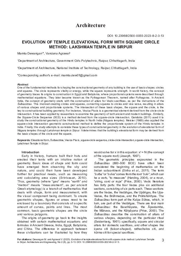 (PDF) Evolution of Temple Elevational Form with Square Circle Method ...