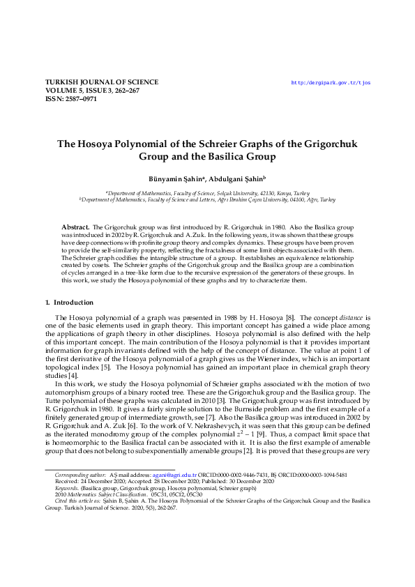 (PDF) The Hosoya Polynomial of the Schreier Graphs of the Grigorchuk ...