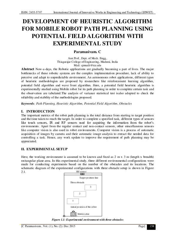 Pdf Development Of Heuristic Algorithm For Mobile Robot Path Planning 1127
