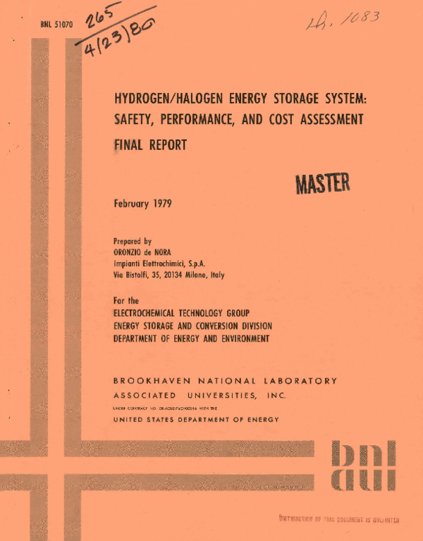 (PDF) Hydrogen/halogen energy storage system: safety, performance, and ...