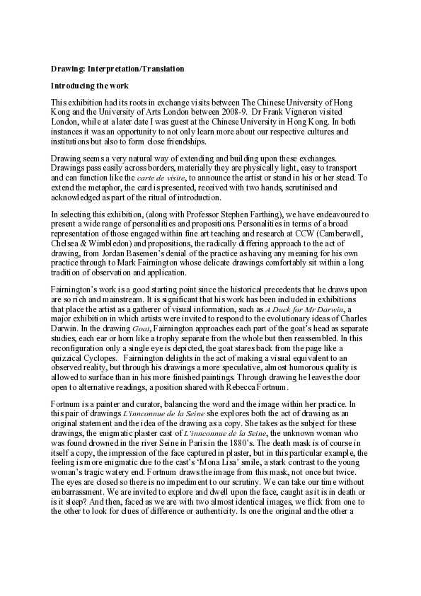 (PDF) Drawing: interpretation/translation