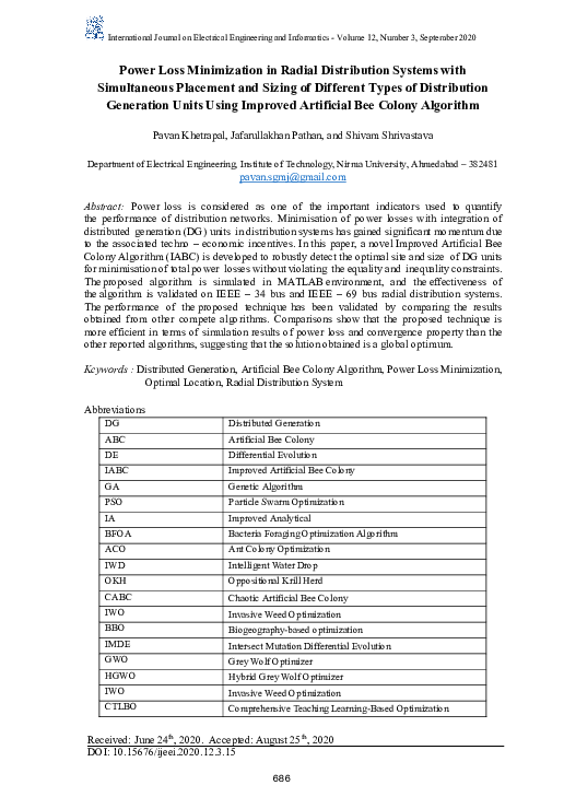 Pdf Power Loss Minimization In Radial Distribution Systems With