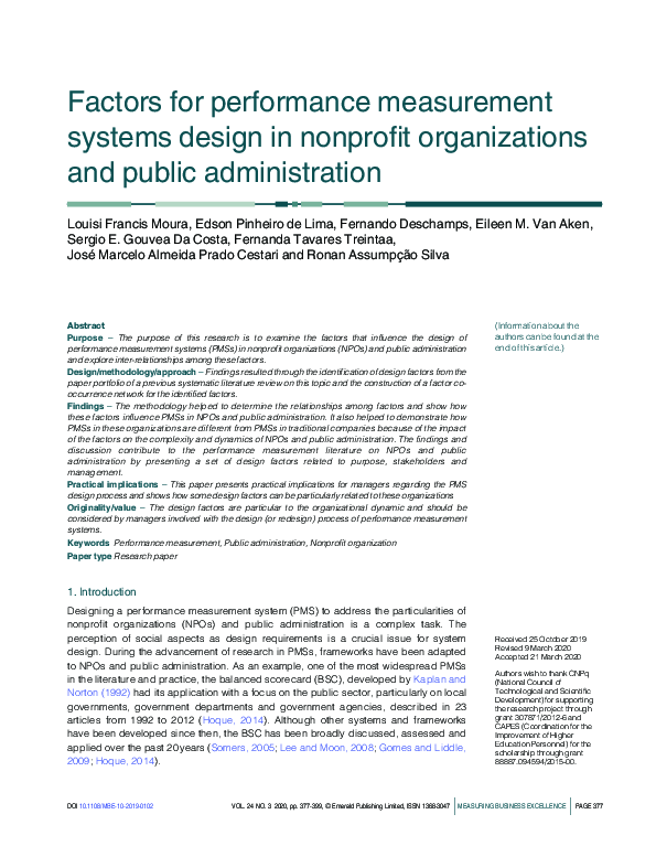 (PDF) Factors for performance measurement systems design in nonprofit ...