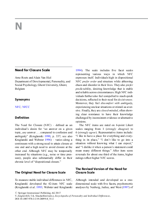 (PDF) Need for Closure Scale