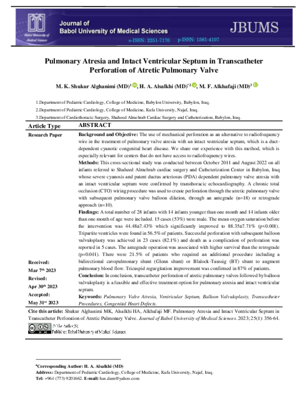 (PDF) Pulmonary Atresia and Intact Ventricular Septum in Transcatheter ...