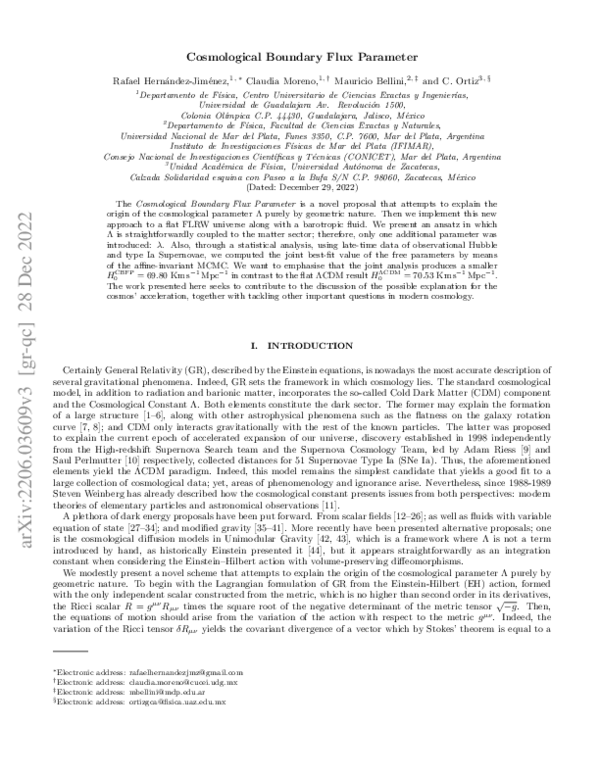 (PDF) Cosmological Boundary Flux Parameter