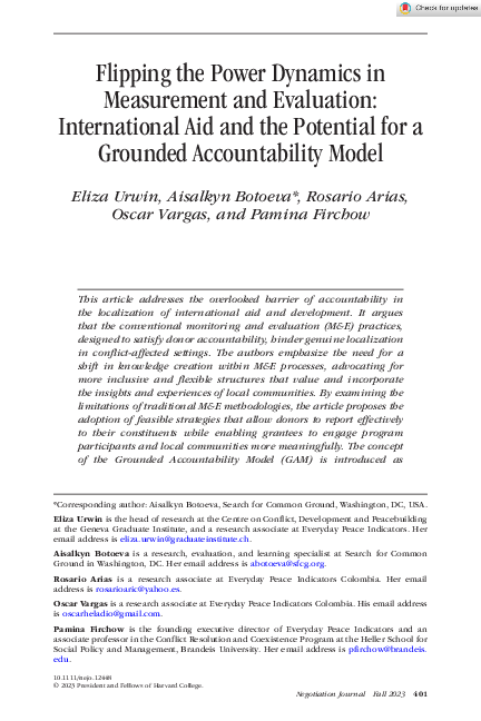 (PDF) Flipping the Power Dynamics in Measurement and Evaluation ...