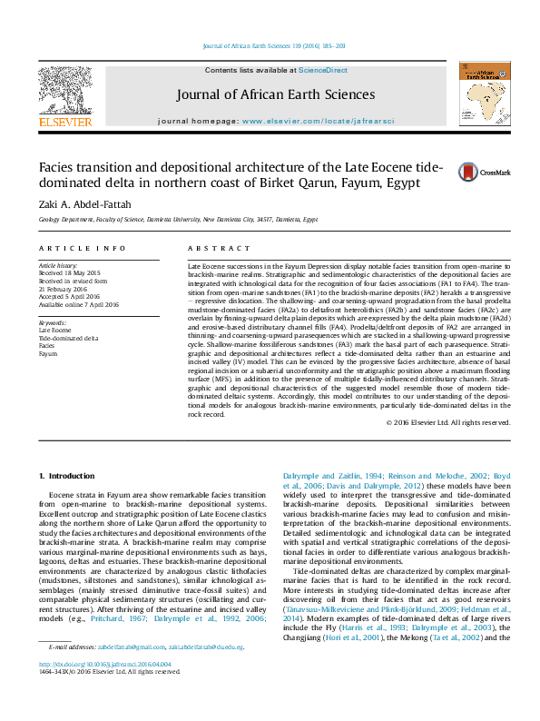 (PDF) Facies transition and depositional architecture of the Late ...