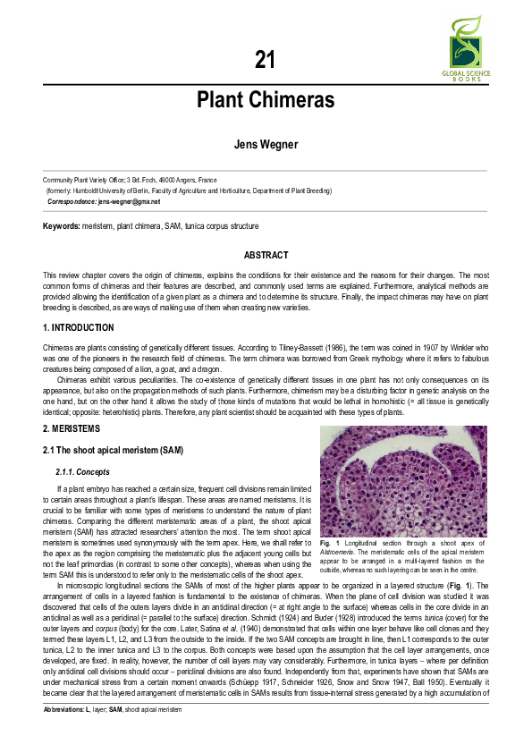 (PDF) Plant chimeras