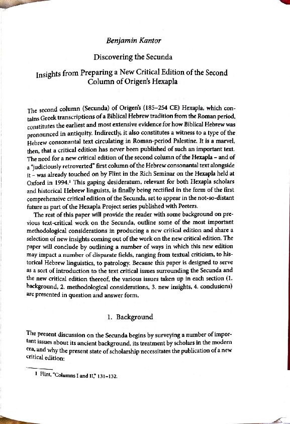 (PDF) Discovering the Secunda: Insights from Preparing a New Critical ...