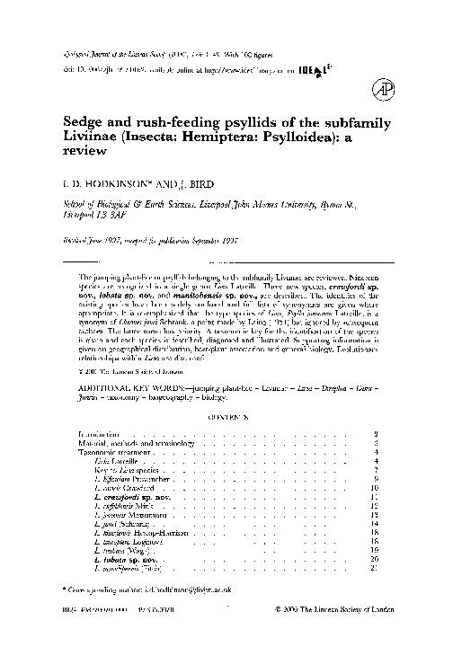 (PDF) Sedge and rush-feeding psyllids of the subfamily Liviinae ...