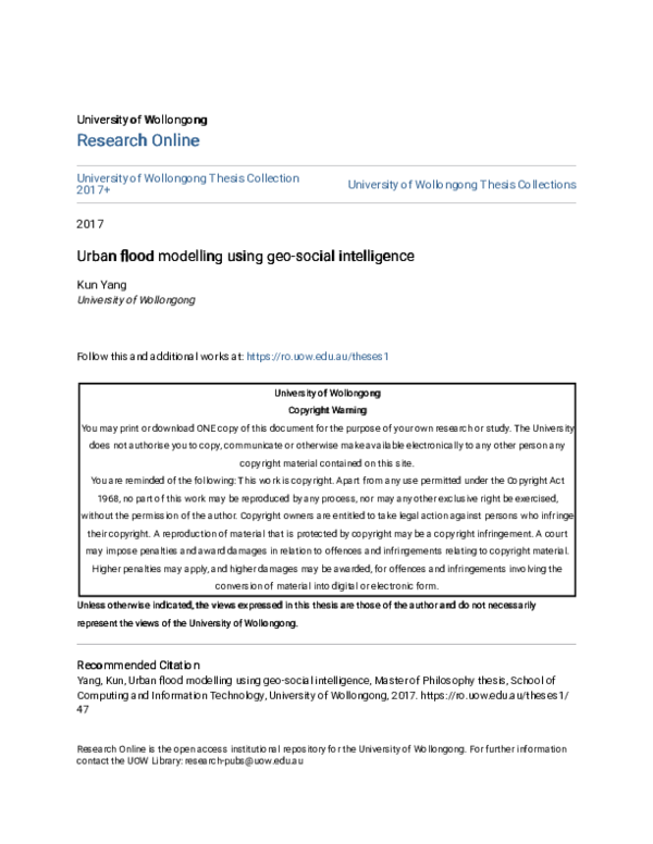 Pdf Urban Flood Modelling Using Geo Social Intelligence