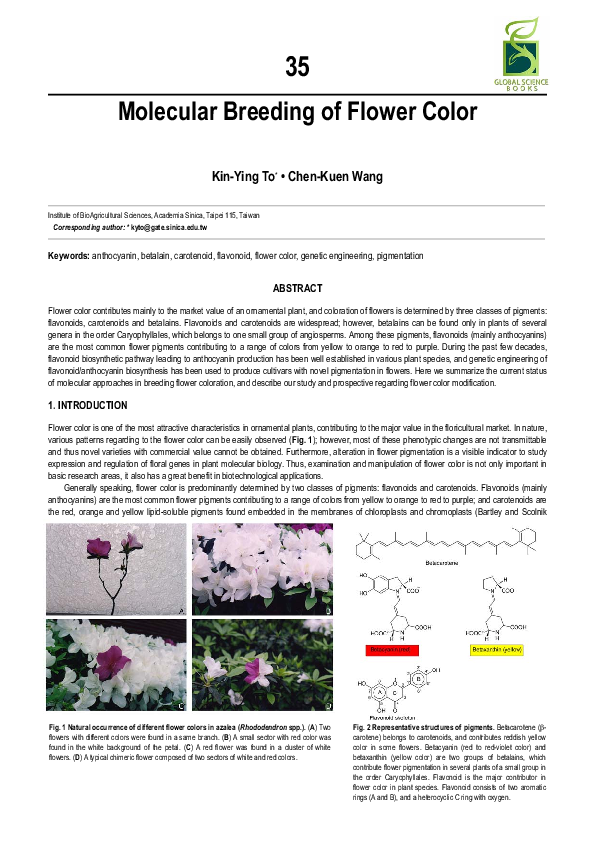 (PDF) Molecular Breeding of Flower Color