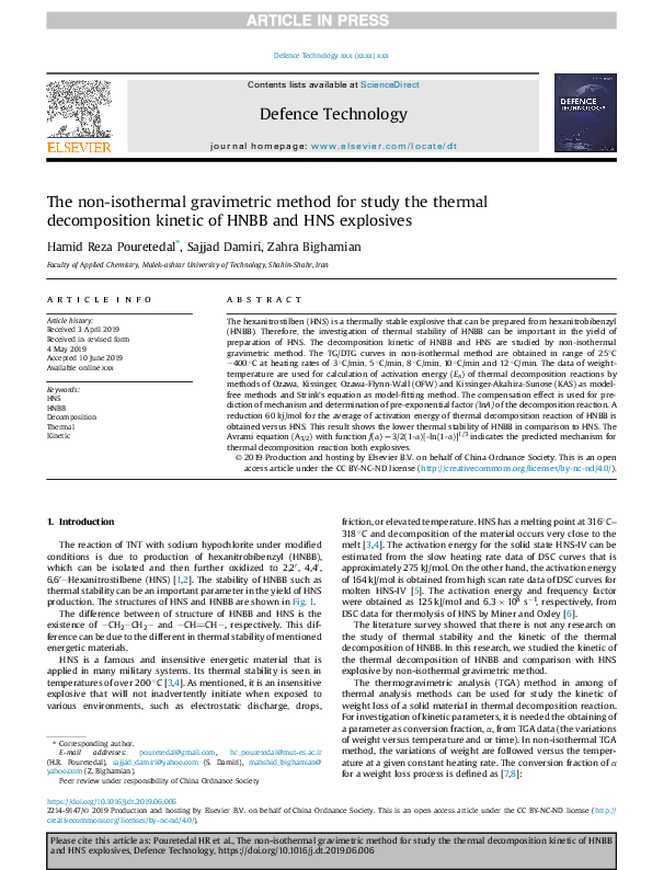 (PDF) The non-isothermal gravimetric method for study the thermal ...